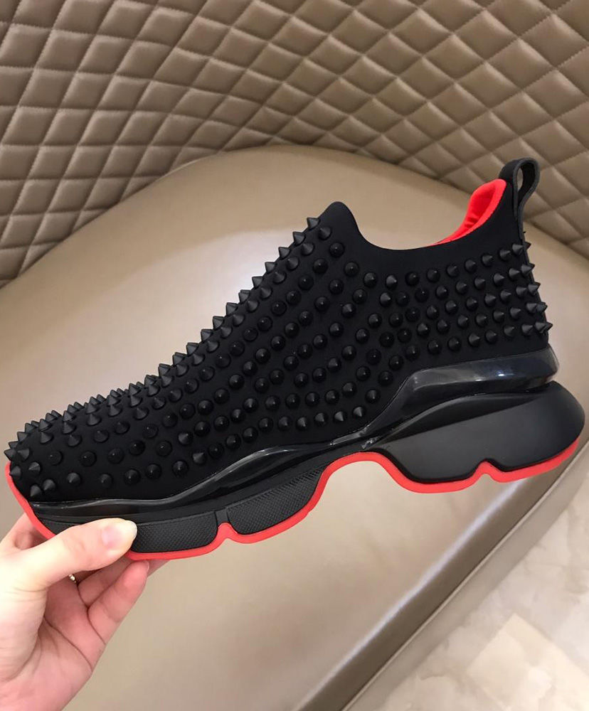 Christian Louboutin Men's Spike Sock Donna Neoprene Sneakers - Replica ...