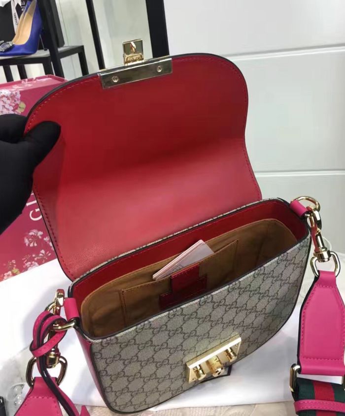 Gucci Padlock GG Supreme Shoulder Bag Red - AlimorLuxury