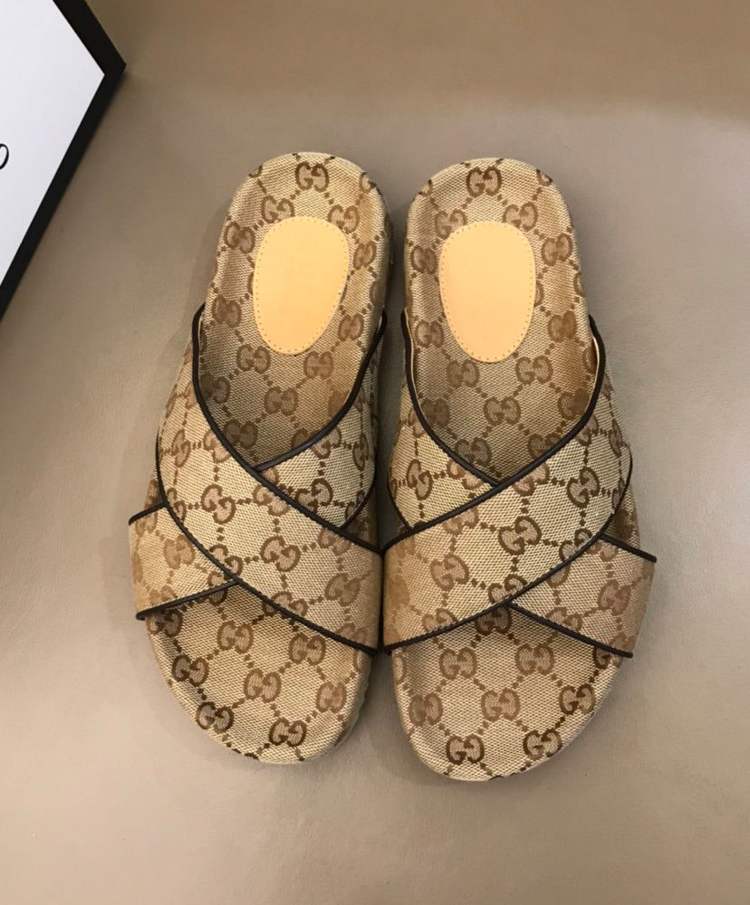 Gucci Men's GG slide sandal Apricot - Replica Bags and Shoes online ...