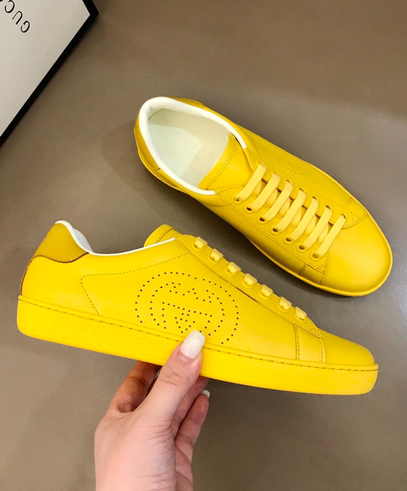 Gucci Unisex Ace sneaker with Interlocking G Yellow - AlimorLuxury