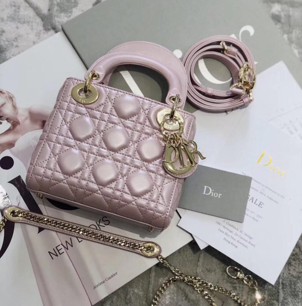 PINK DIOR MINI LADY LAMBSKIN 17 CM - AlimorLuxury
