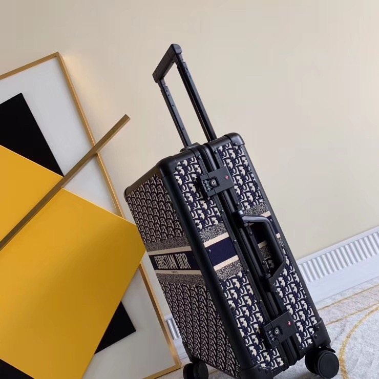 CHRISTIAN DIOR OBLIQUE TROLLEY DIORTRAVEL SUITCASE - AlimorLuxury