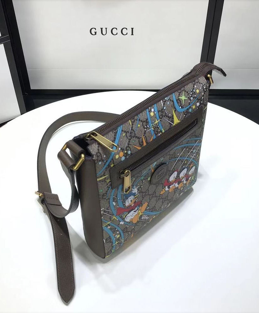 Gucci x Disney Donald Duck messenger bag Dark Coffee - AlimorLuxury