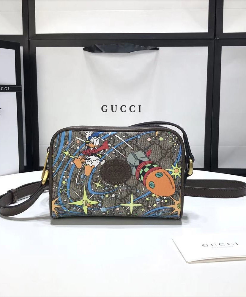 Gucci x Disney Donald Duck mini shoulder bag Dark Coffee - Replica Bags ...