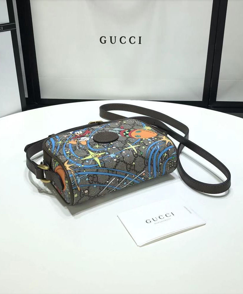 Gucci x Disney Donald Duck mini shoulder bag Dark Coffee - Replica Bags ...