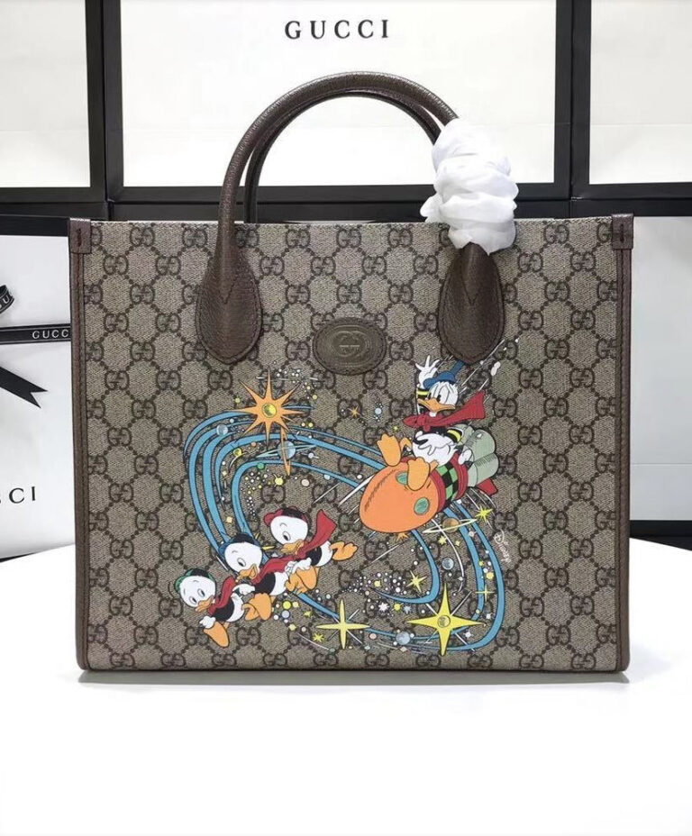 Gucci x Disney Donald Duck tote bag Dark Coffee - AlimorLuxury