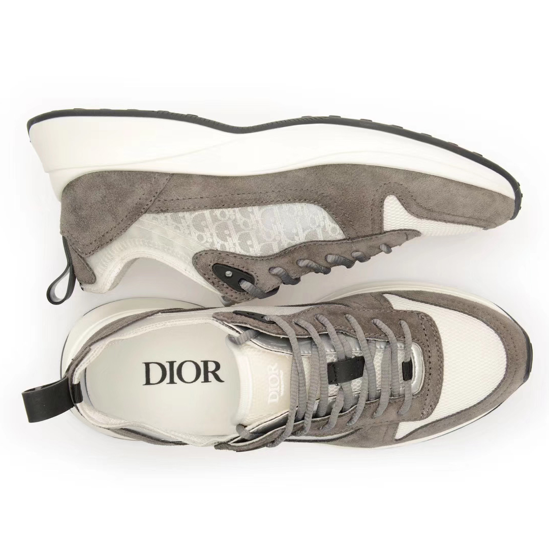 B25 Runner Sneaker in Oblique Gray Suede - AlimorLuxury