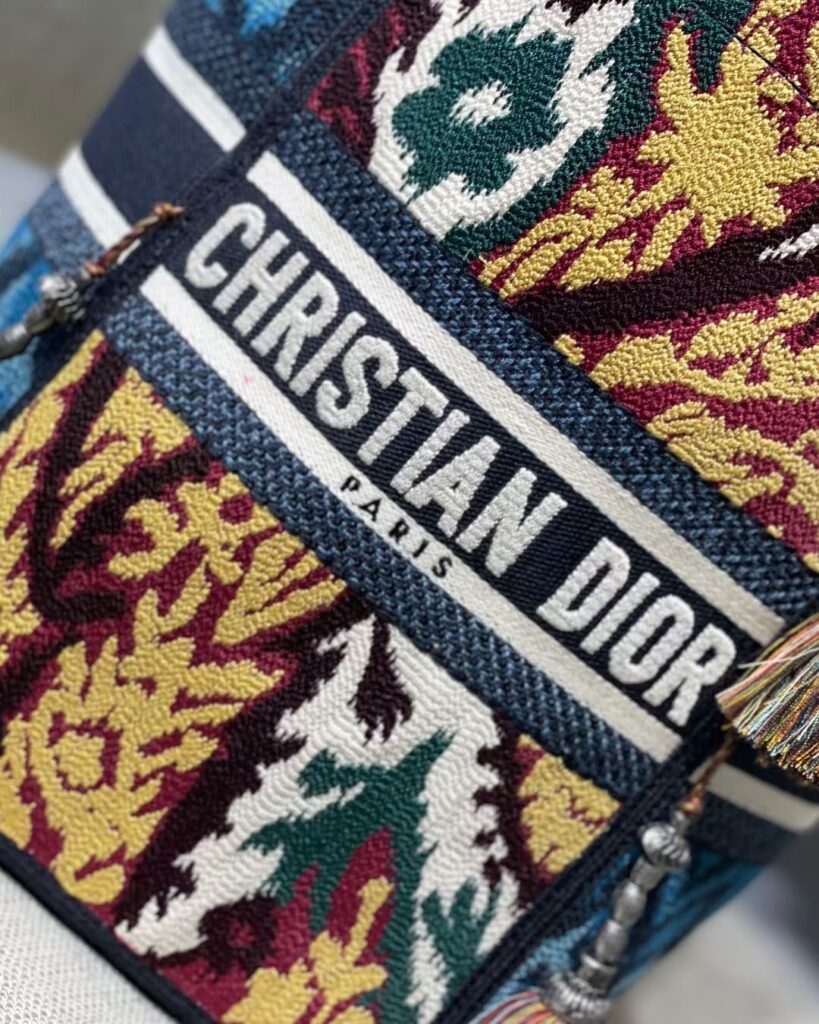 DIOR D BUBBLE BUCKET PURSE Blue Multicolor Dior Paisley Embroidery ...