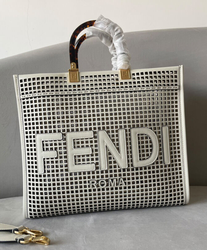 Fendi Sunshine Medium Bag 8BH386 Cream - AlimorLuxury