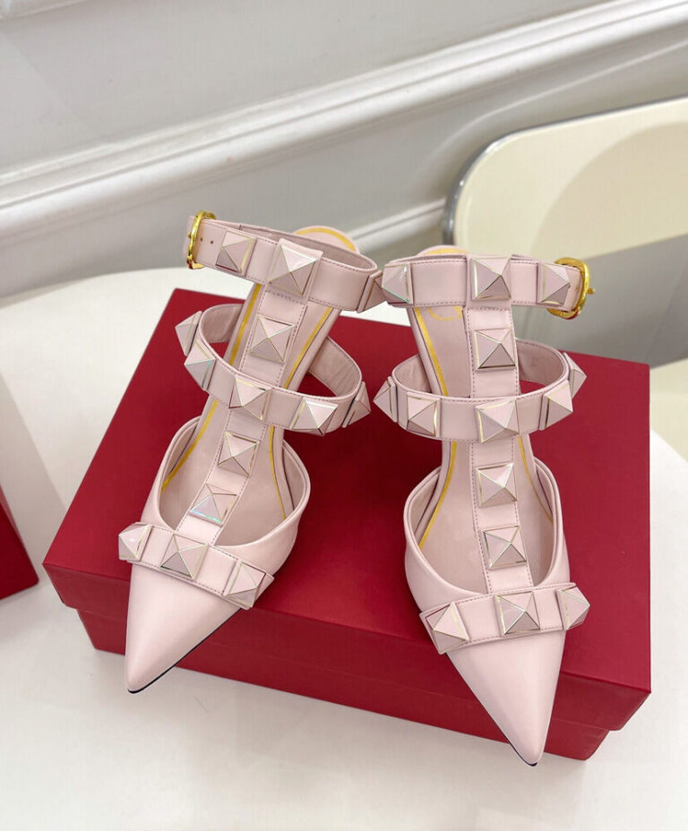 Valentino Women's Roman Stud Pump Calfskin Enameled 80 MM - AlimorLuxury