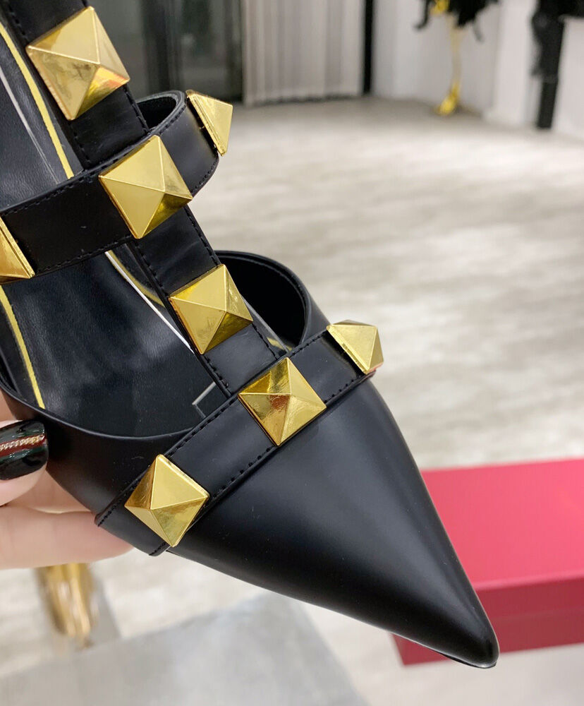 Valentino Women's Roman Stud Calfskin Pump 80 MM - AlimorLuxury